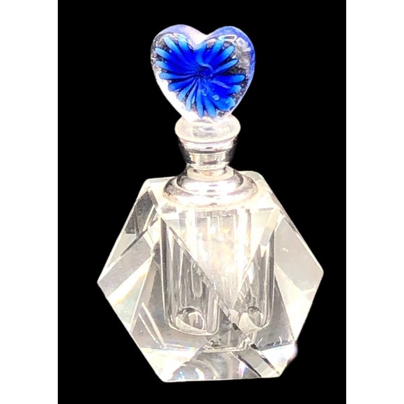 Accents | Heavy Crystal Perfume Bottle Faceted Cut Lead Crystal Dauber ...